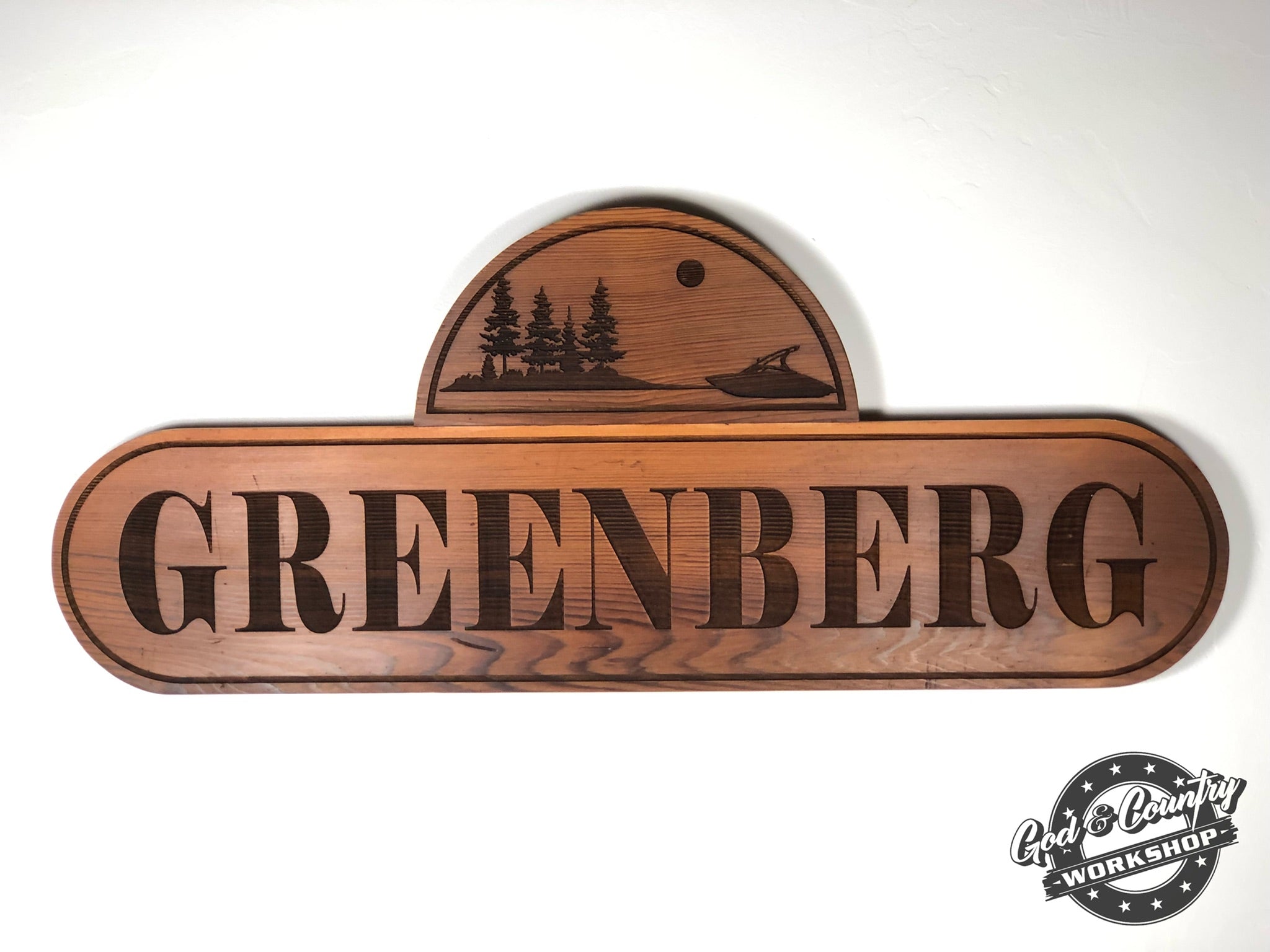 Cedar Sign with YOUR Last Name – God & Country Workshop