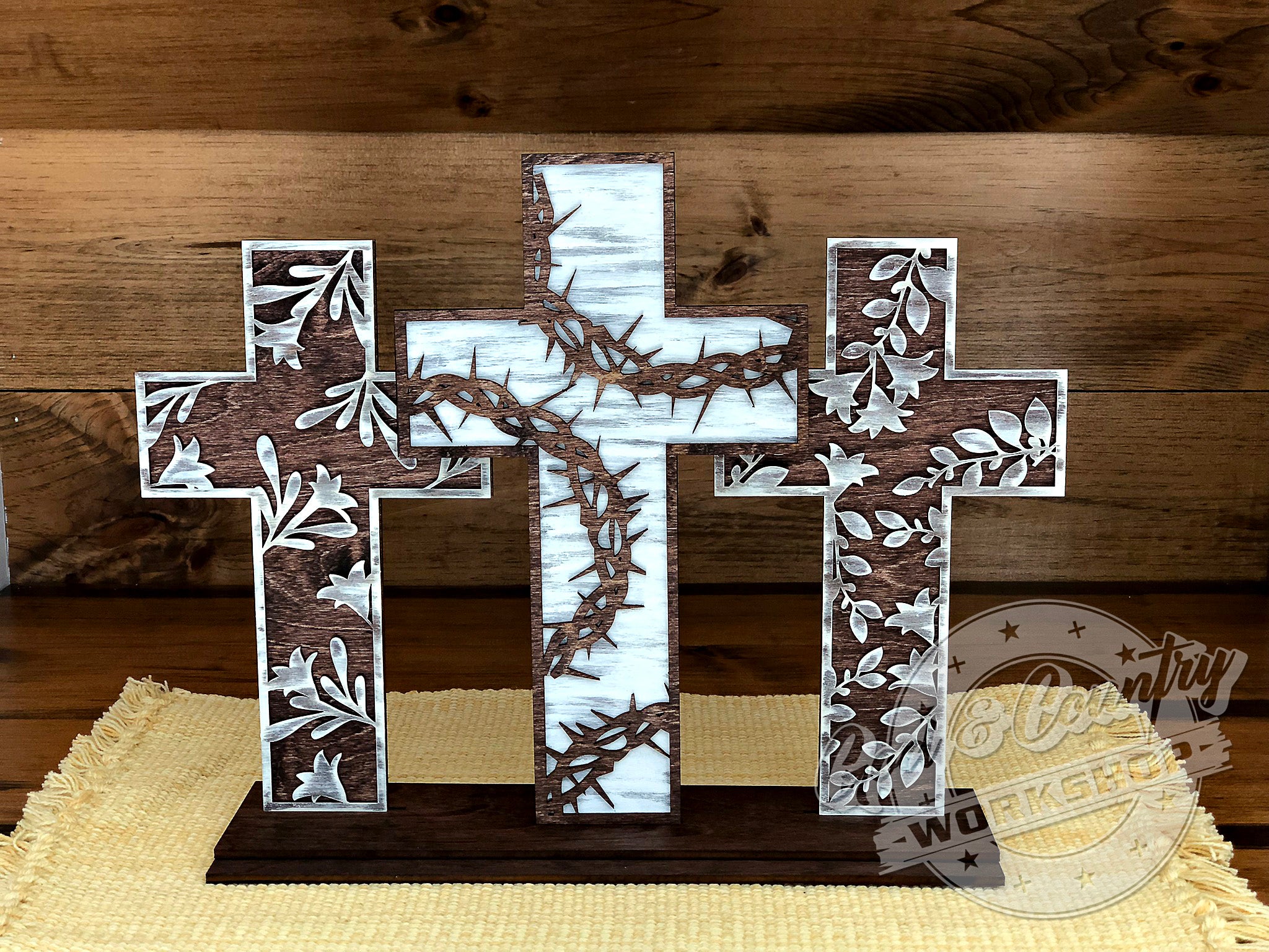 3 Wooden Crosses – God & Country Workshop